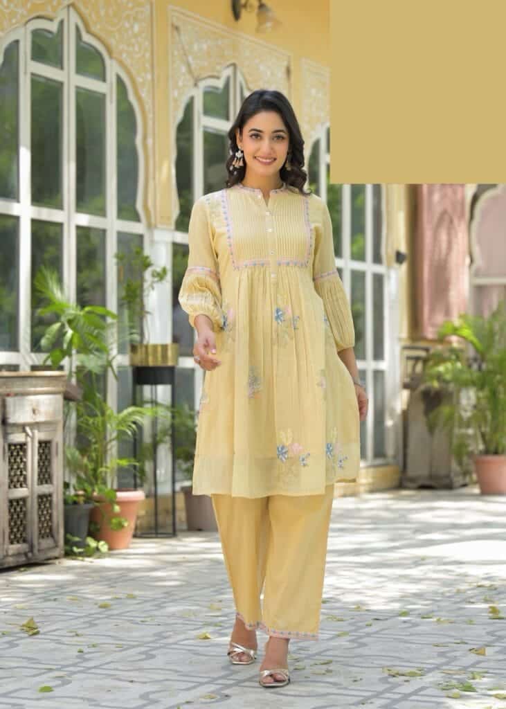 2 Pcs Mul Cotton side slitted Cord set kurtis with bottom/2353 - Dress ...